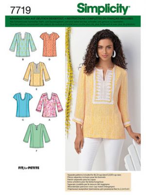 7719 Tunika, Schnittmuster von Simplicity | Blusen | Schnittmuster ...